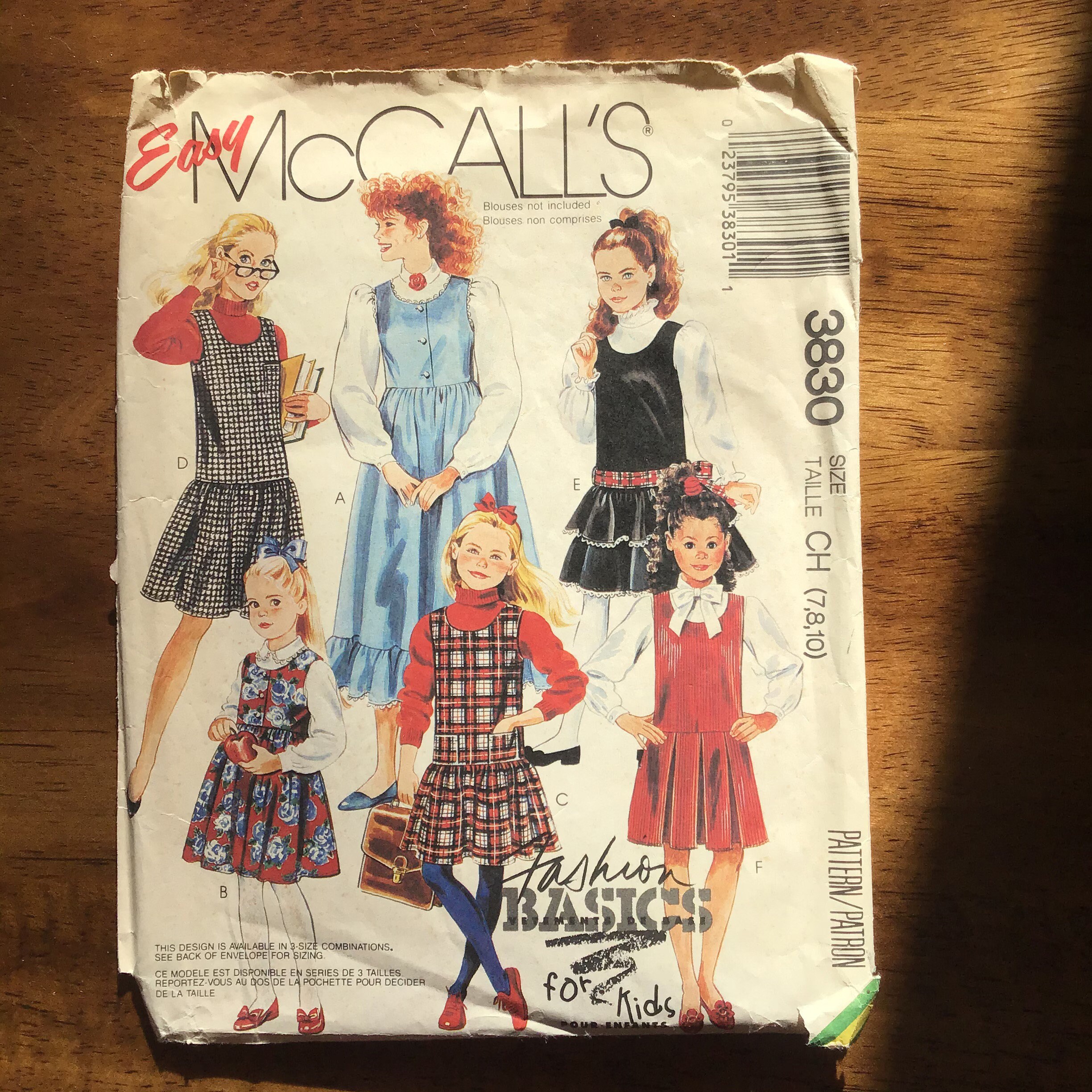 Sewing McCall's 3830 Girls Jumper Pattern Sizes 7 8 10 Kits & How To ...