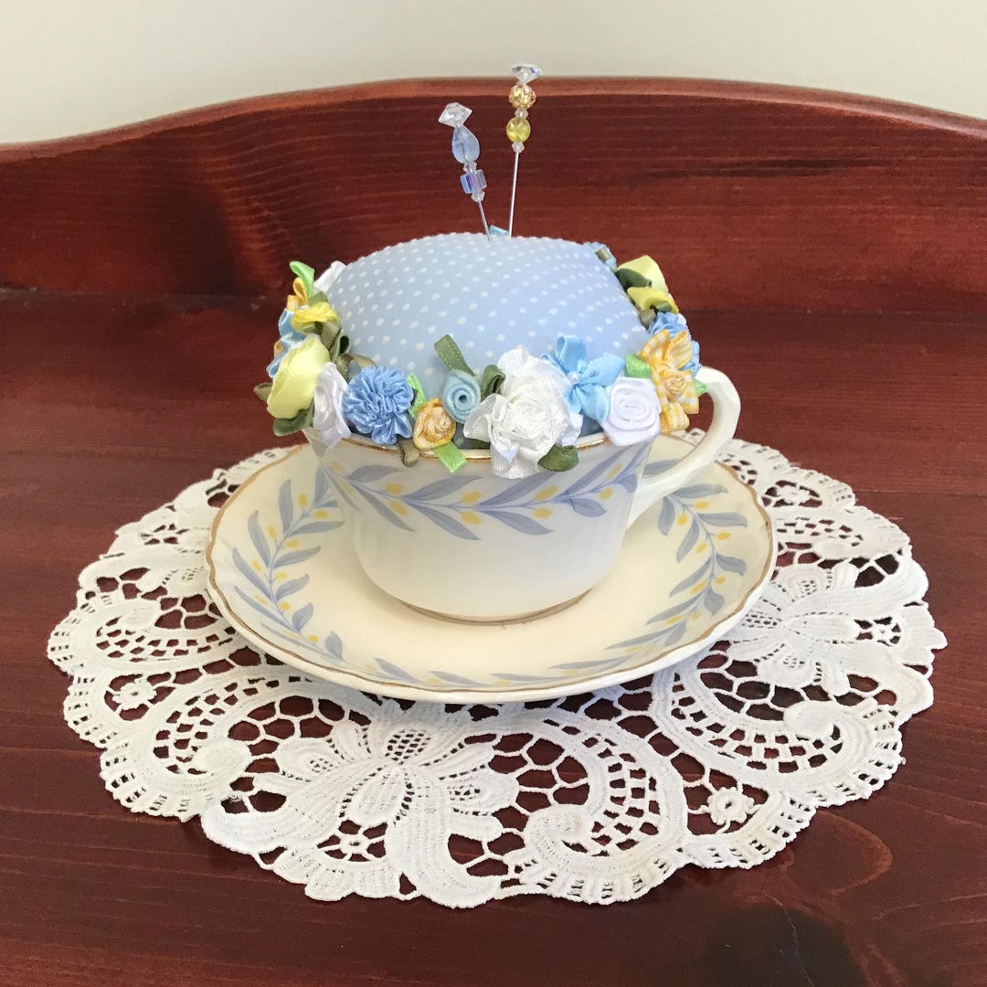 Norma... A Sweet Teacup Pincushion - Etsy