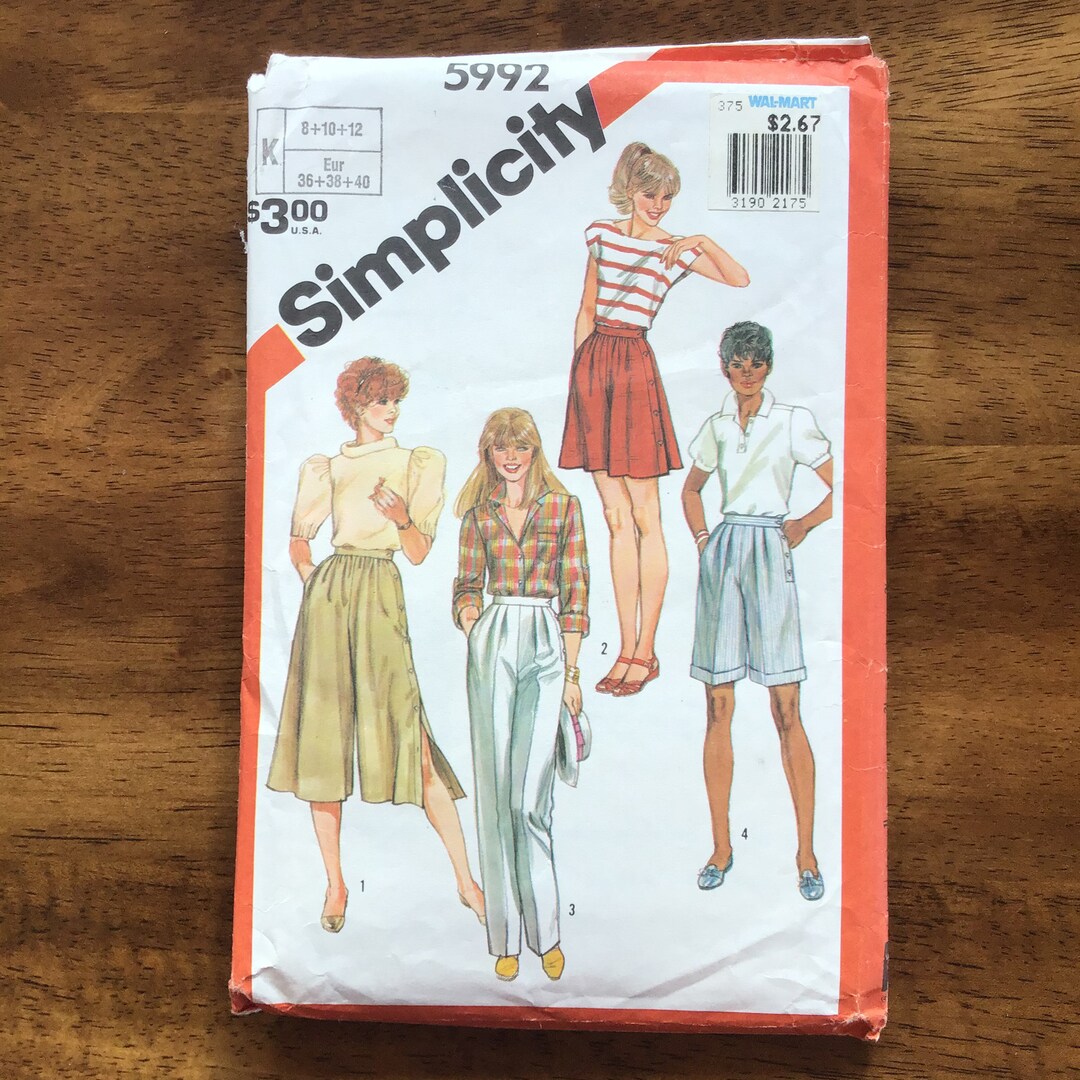 Simplicity 5992 Misses Pants Shorts Culottes Pattern Sizes 8-12 - Etsy
