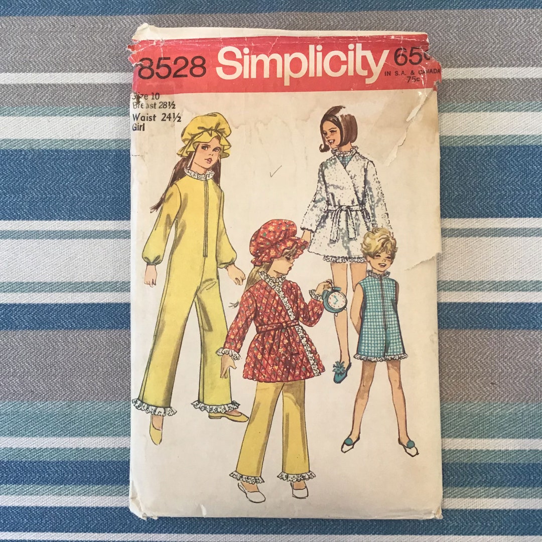 Simplicity 8528 Girls Sleepwear Pattern Size 10 - Etsy