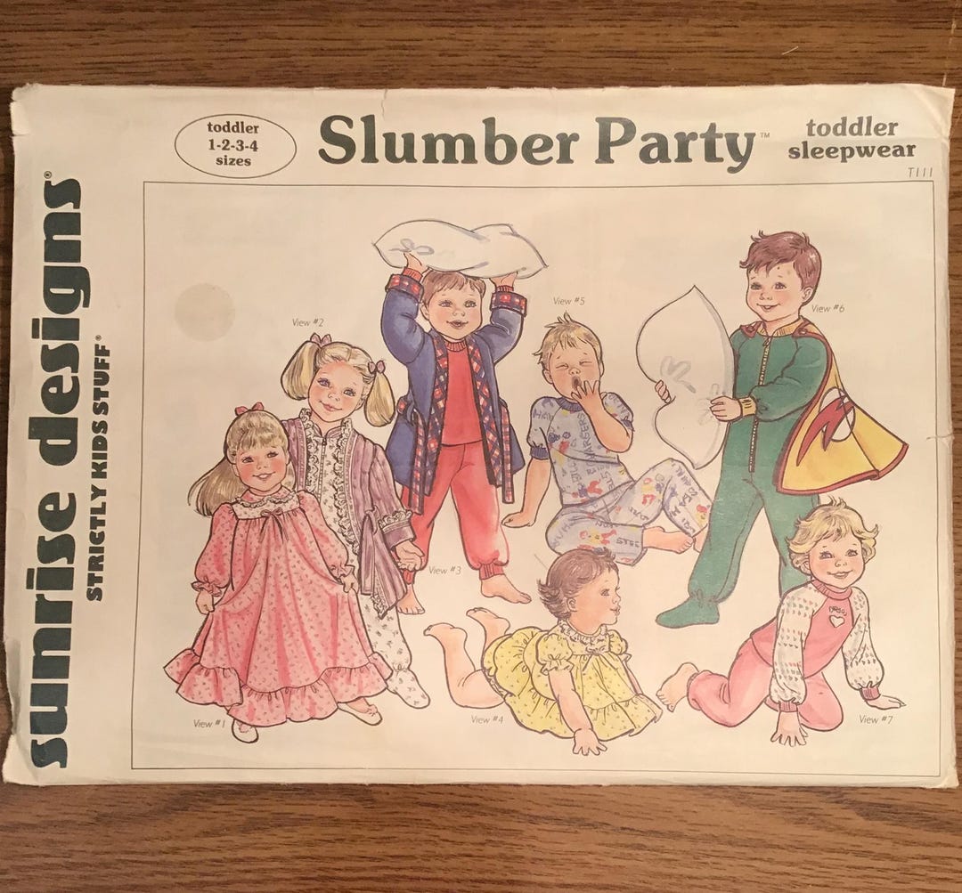 Uncut Sunrise Designs Slumber Party Toddler Sleepwear Pattern Sizes 1-4 ...