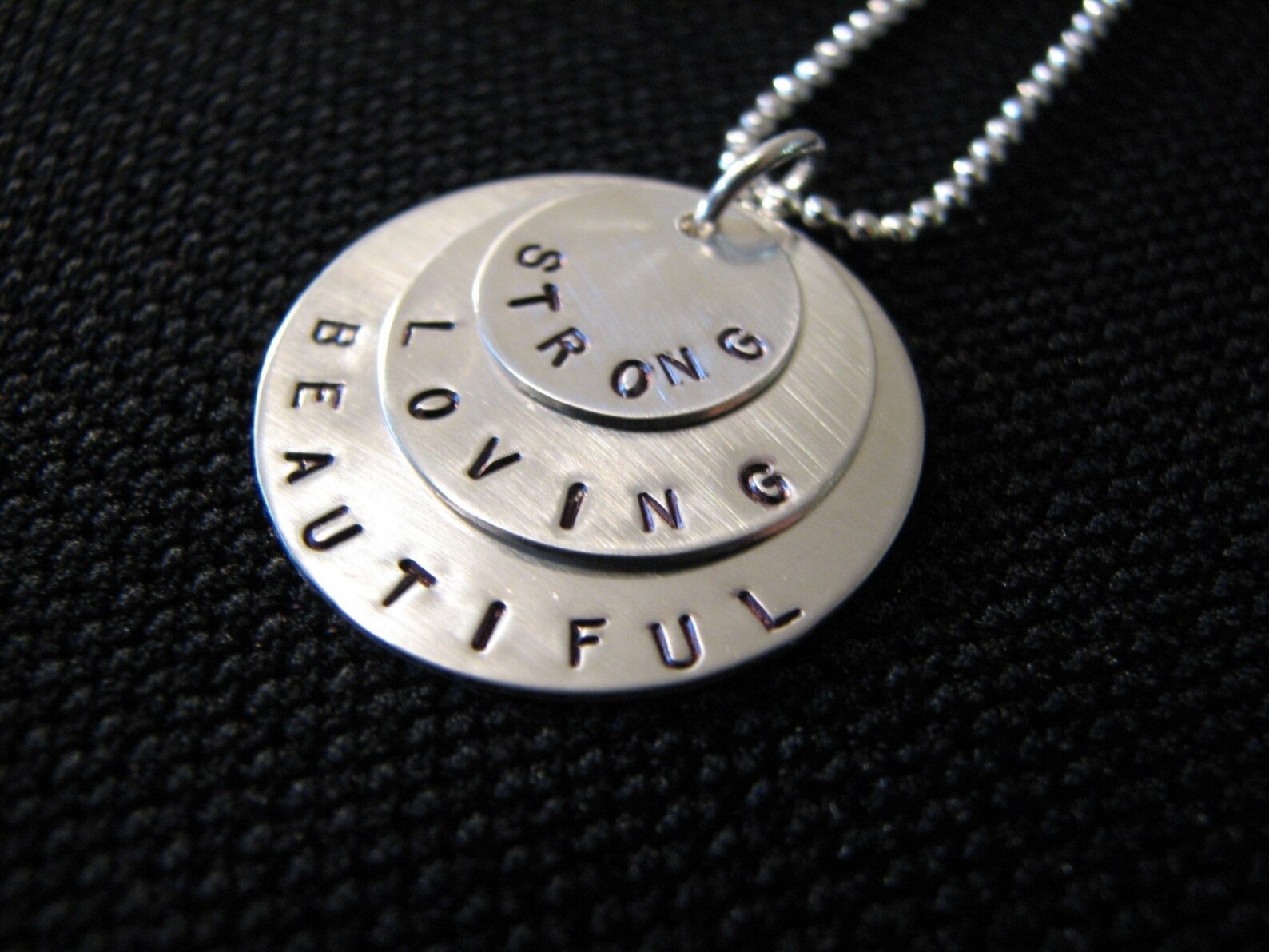 Handstamped Sterling Silver Triple Disc Charm Necklace - Etsy