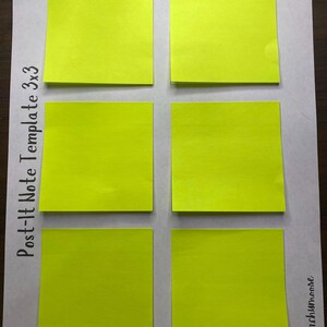 Post-it Note Printable Template - Etsy