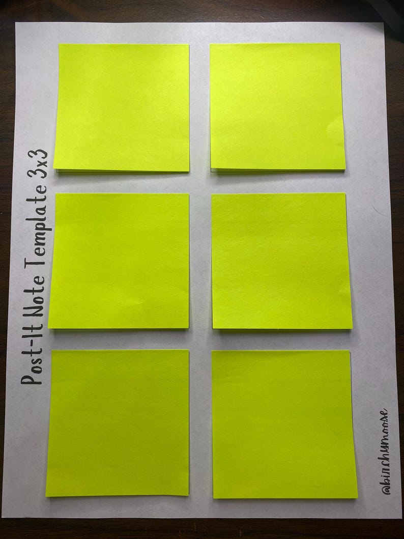 Post-it Note Printable Template - Etsy