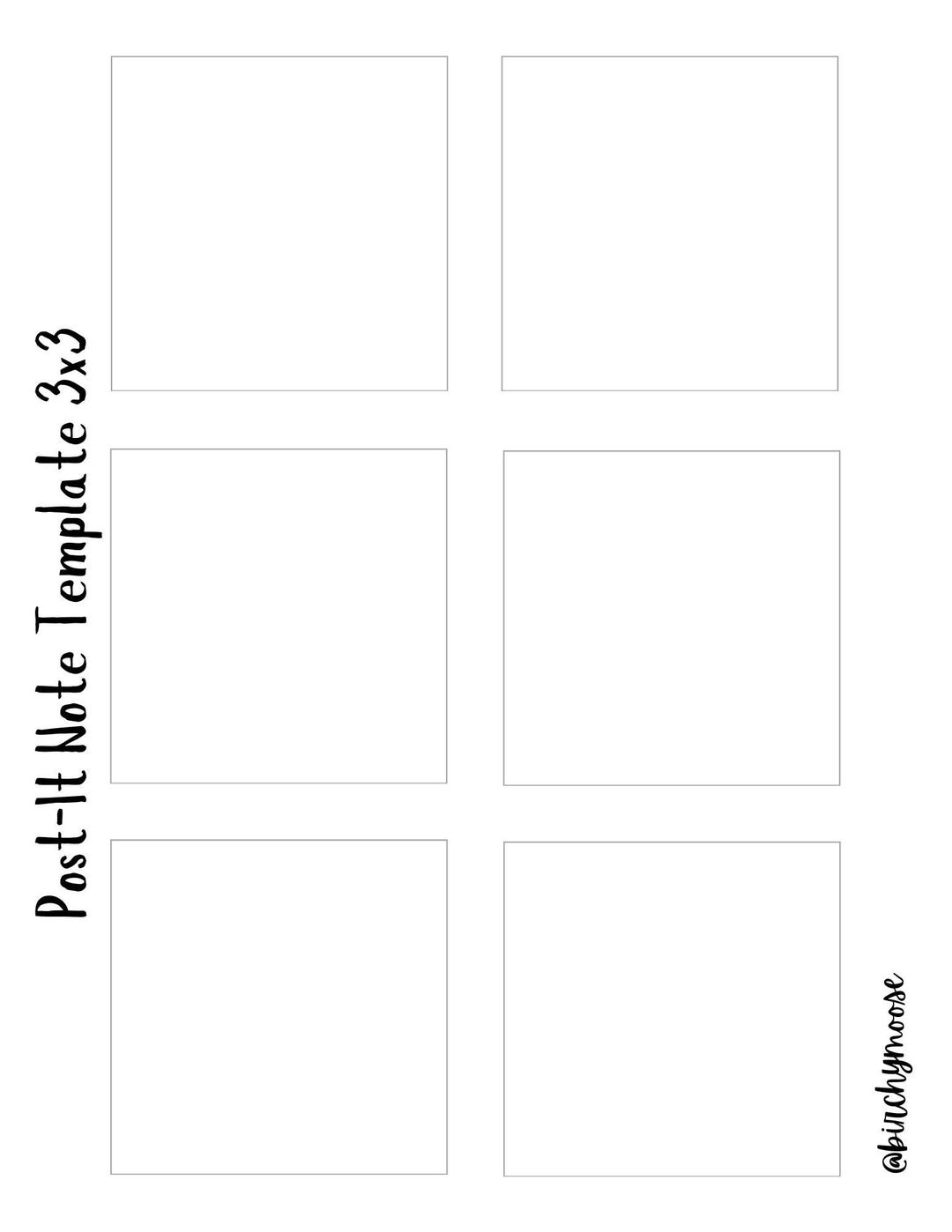 Post-it Note Printable Template - Etsy
