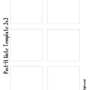 Post-it Note Printable Template - Etsy