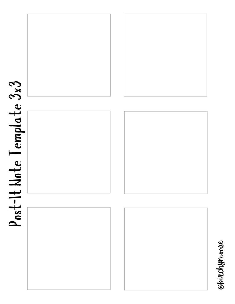 Post-it Note Printable Template - Etsy