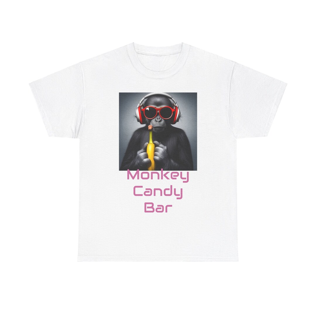 Monkey With Banana the Monkey Candy Bar Unisex Heavy Cotton Tee - Etsy