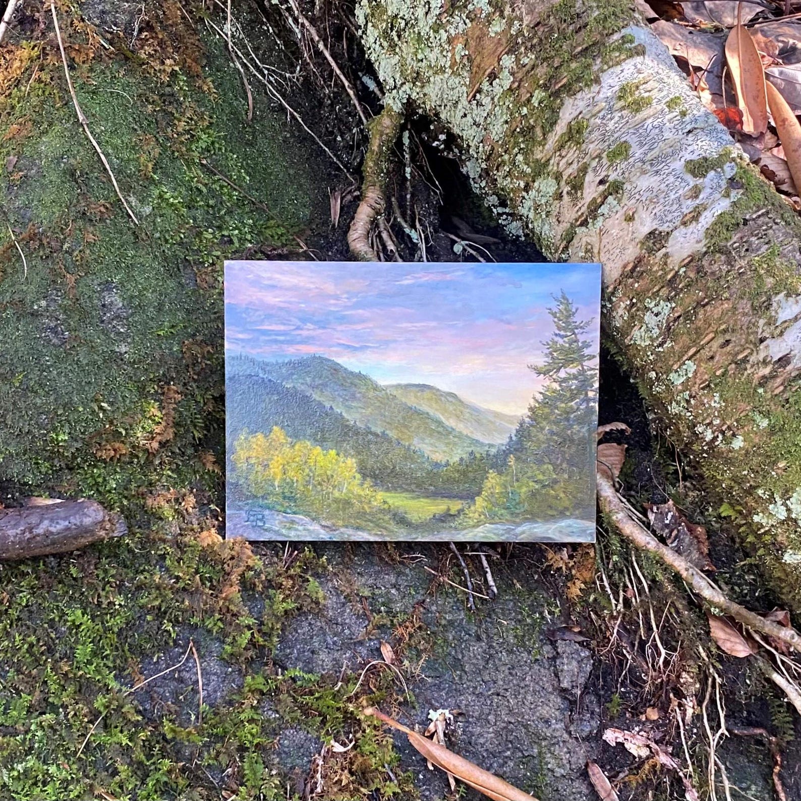 Appalachian Artist E. Bryson | Evening Light of the Valley | 6"x8 ...