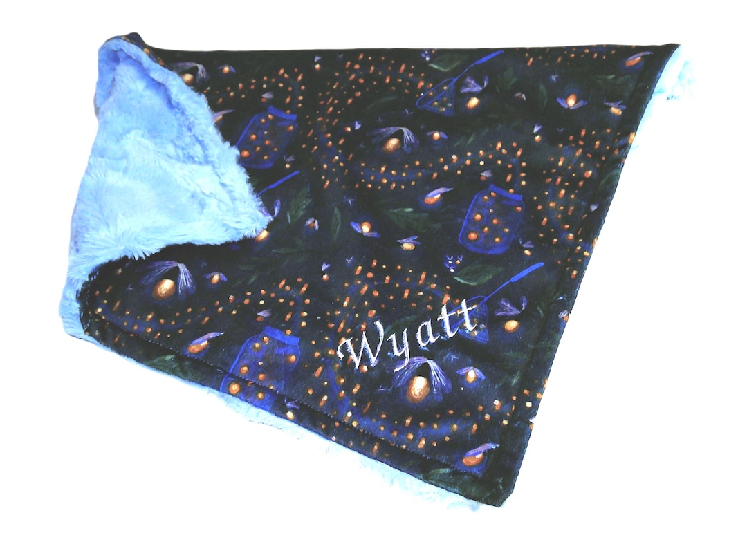 Fireflies Minky Blanket, Personalized Firefly Gift, Camping Throw ...