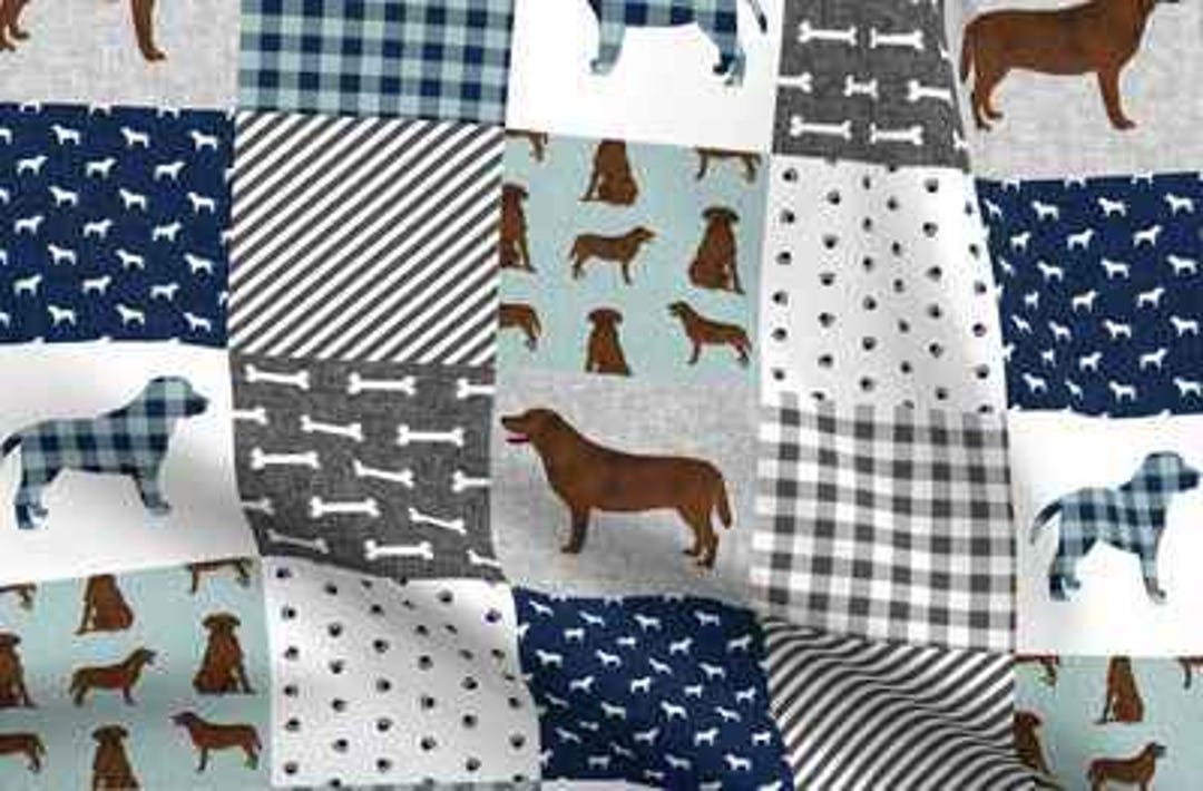 Chocolate Lab Cotton Fabric Panel 24"x36" Labrador Cotton Quilting ...