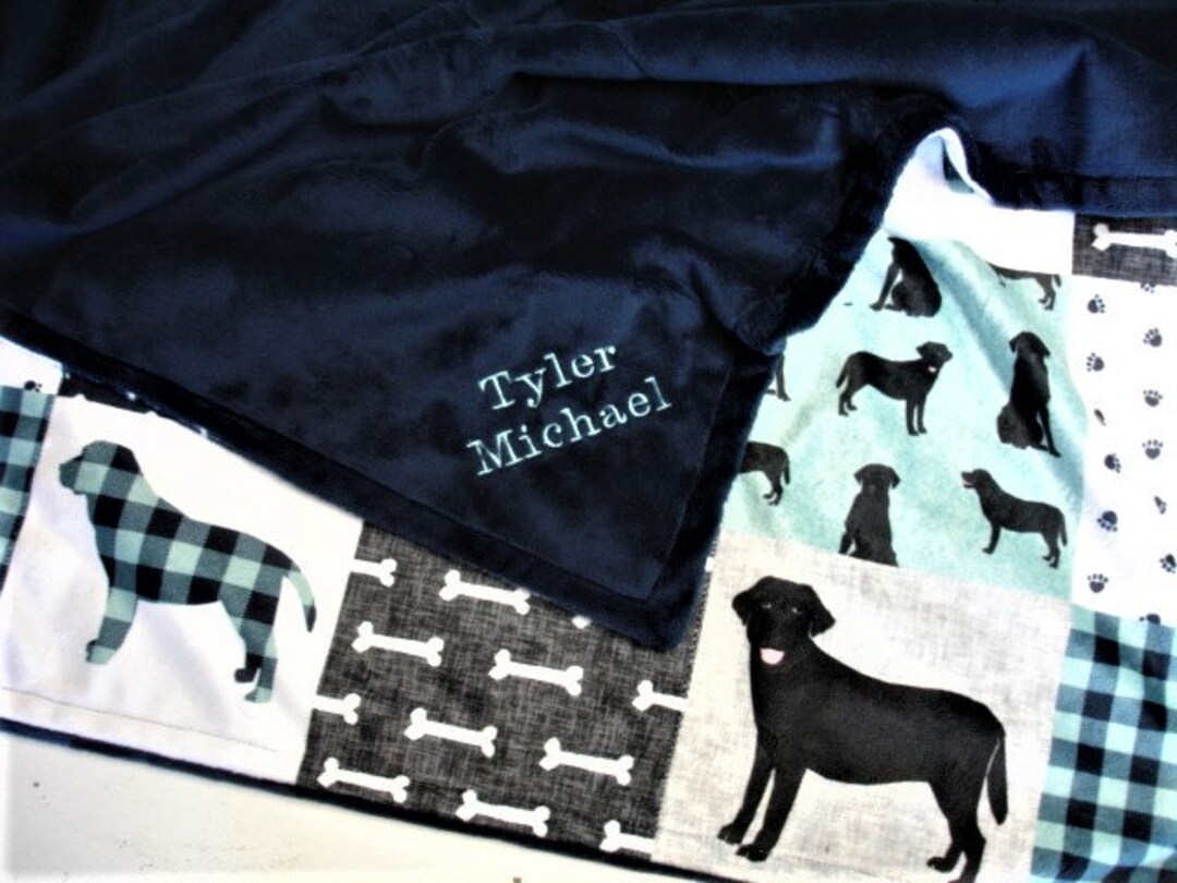 Personalized Black Lab Blanket Baby Toddler Child Adult Black Lab ...