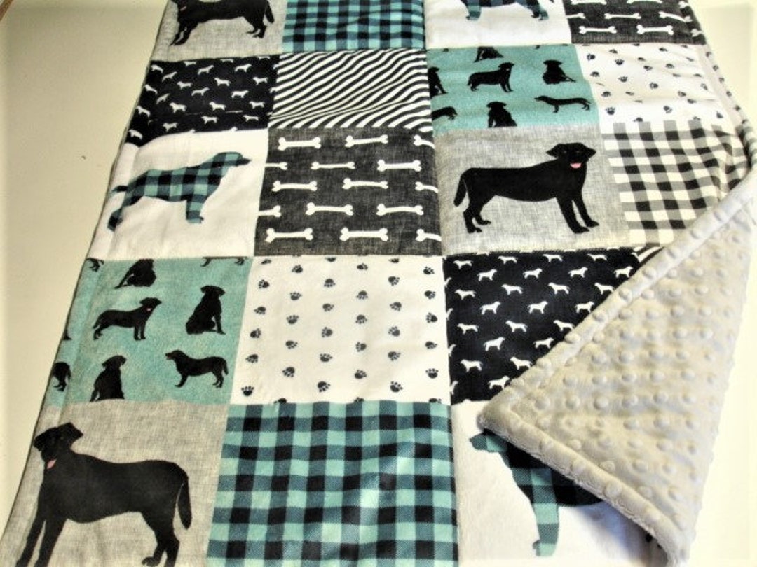 Black Lab Baby Blanket Minky Comforter Ready to Ship - Etsy