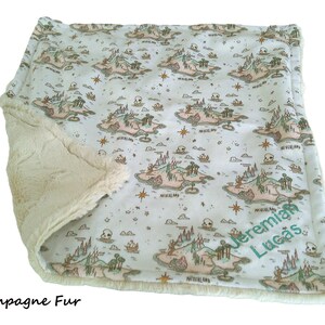 Neverland Baby Blanket, Custom Peter Pan Bedding, Map of Neverland ...