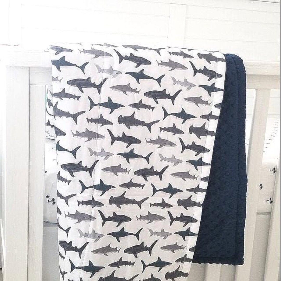 Shark Crib Bedding Set Gender Neutral Nursery Bedding Personalized 1 ...