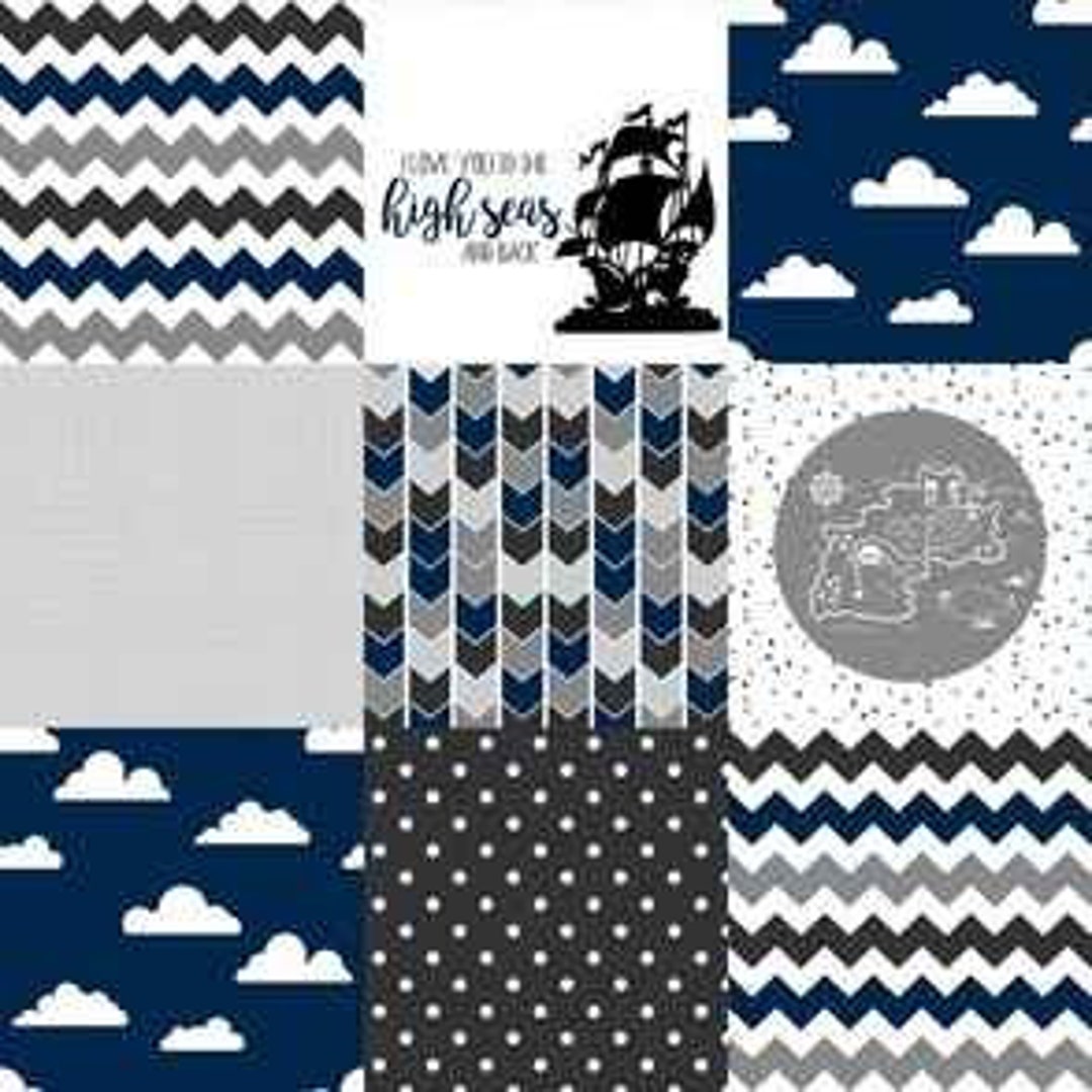 Pirate Ship Minky Fabric Panel 30x35 Neverland Minky Longdog Custom ...