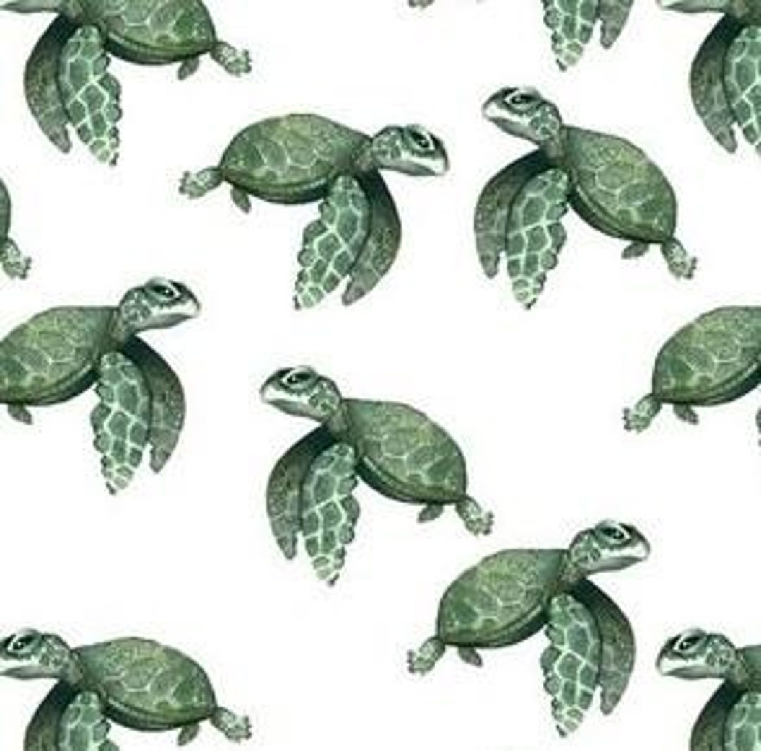 Minky Fabric, Sea Turtles Quilting Panel, 35"x35", Watercolor Under the ...