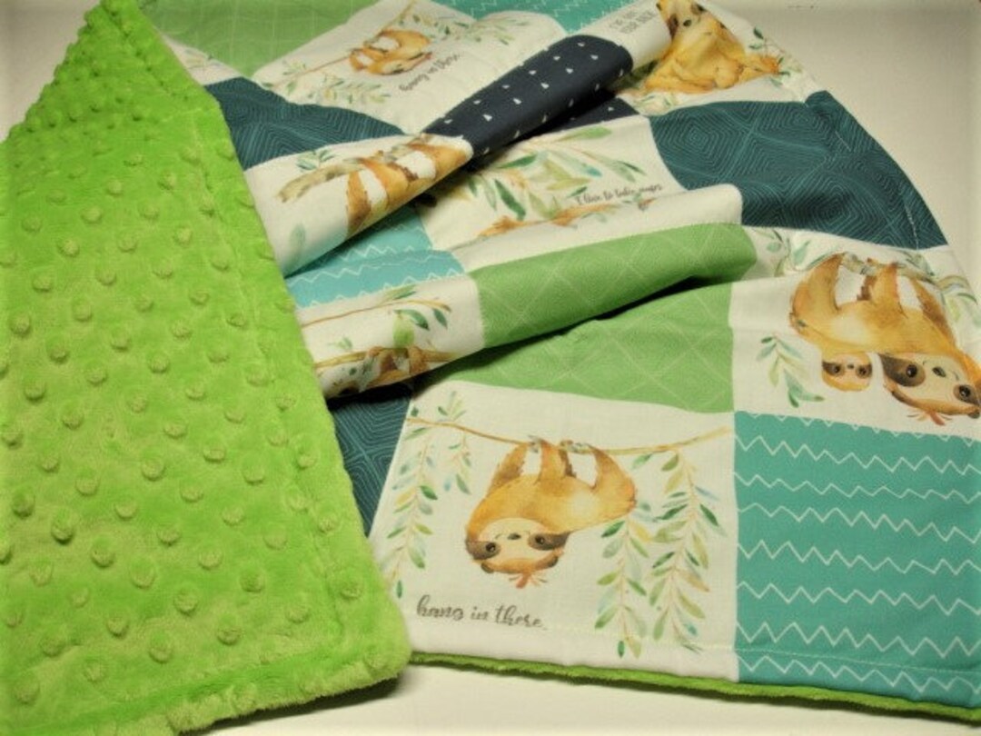 Sloth Blanket Personalized Rain Forest Sloth Baby Blanket Toddler Adult ...