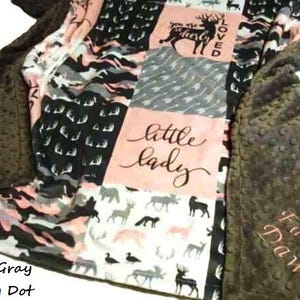 Personalized Baby Girl Blanket, Little Lady Gift, Custom Woodland ...