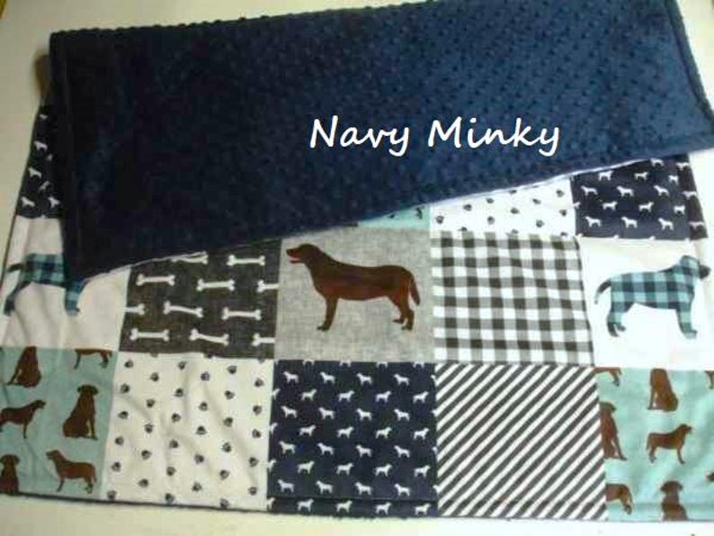 Chocolate Lab Blanket, Personalized Labrador Bedding, Minky Fur Plush ...