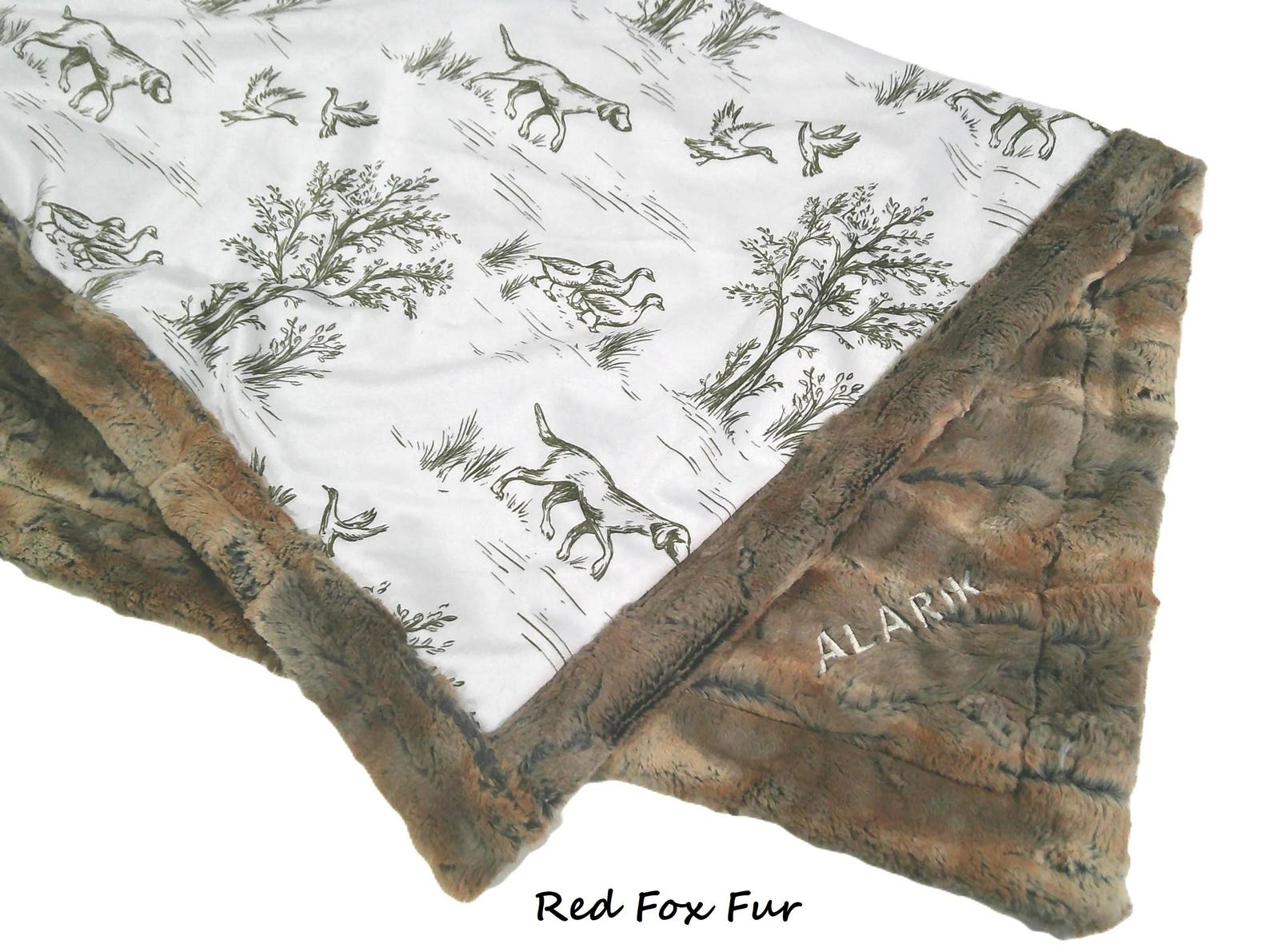 Duck Hunting Blanket, Personalized Rustic Hunt Club Throw With Satin ...