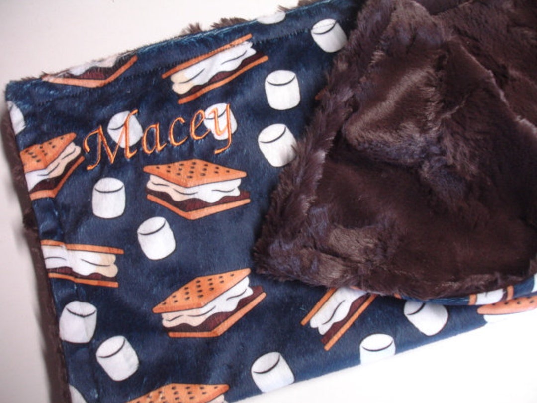 Personalized Baby Lovey Smores Security Blanket With Minky Plush Fur - Etsy