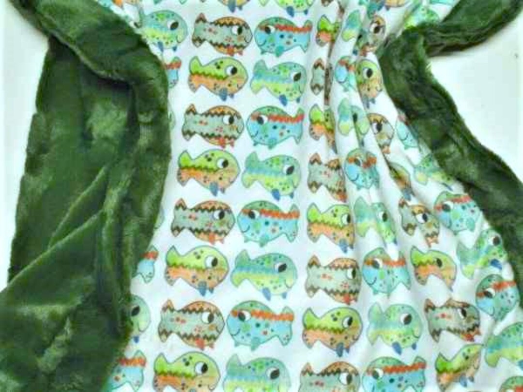 Fish Baby Gift, Newborn Baby Blanket, Happy Fish Lovey for Boy or Girl ...