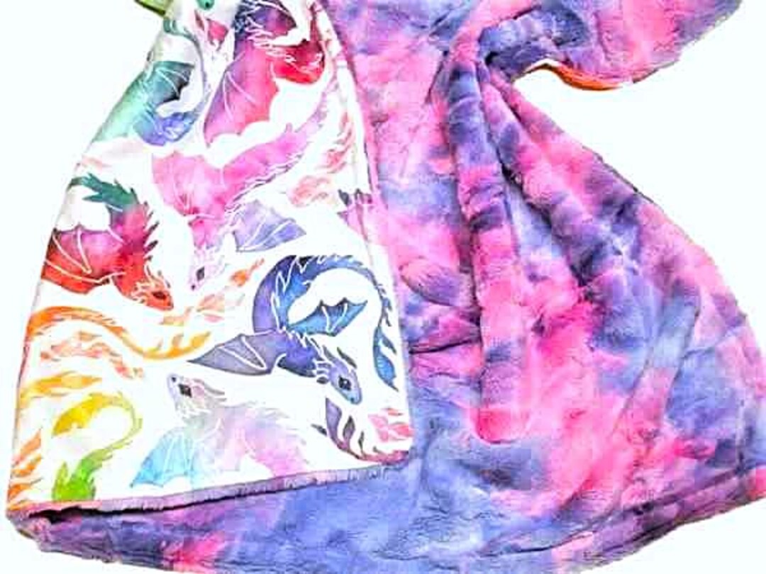 Personalized Rainbow Dragons Blanket Baby Minky Dragon Blanket ...