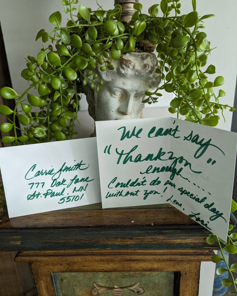 Handwritten Cursive Invitations, Notes, Place Cards, Seating Charts ...