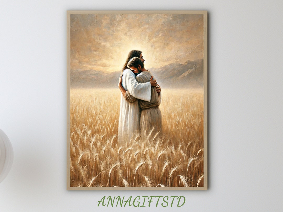 Jesus Hugs the Man, Bible Art, LDS Digital Art,digital Prints, Digital ...