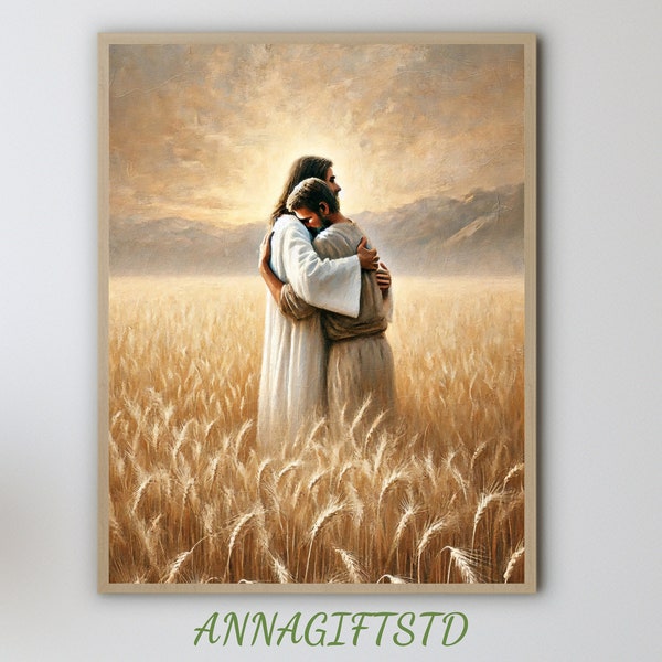 Jesus Hugging Man - Etsy