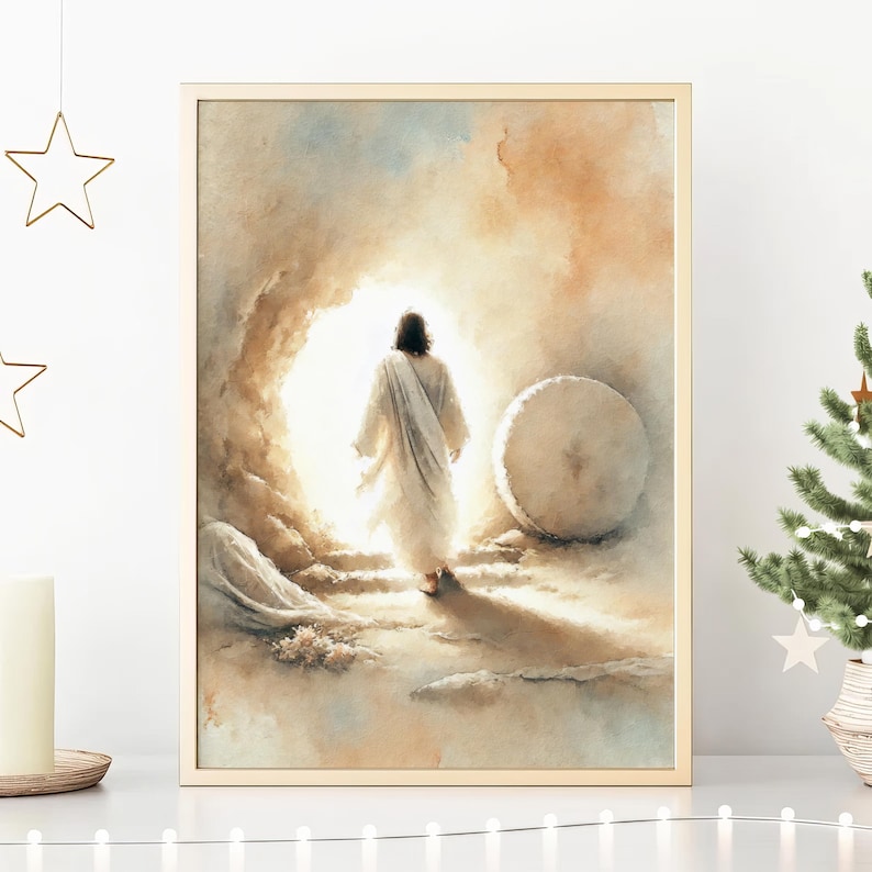 Christ is Risen,resurrection, Tomb of Christ, Jesus Watercolor Digital ...