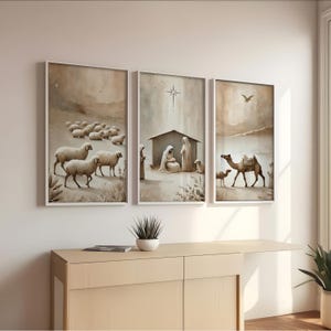Set 3 Nativity Scene Art,nativity Digital Atwork ,dowloadable Christmas ...