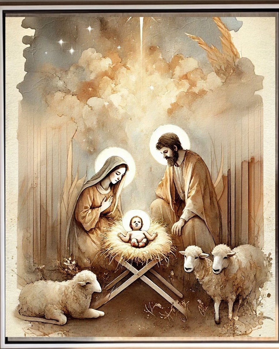 Nativity Scene Art,nativity Scene Art,christmas Decor,digital Prints ...