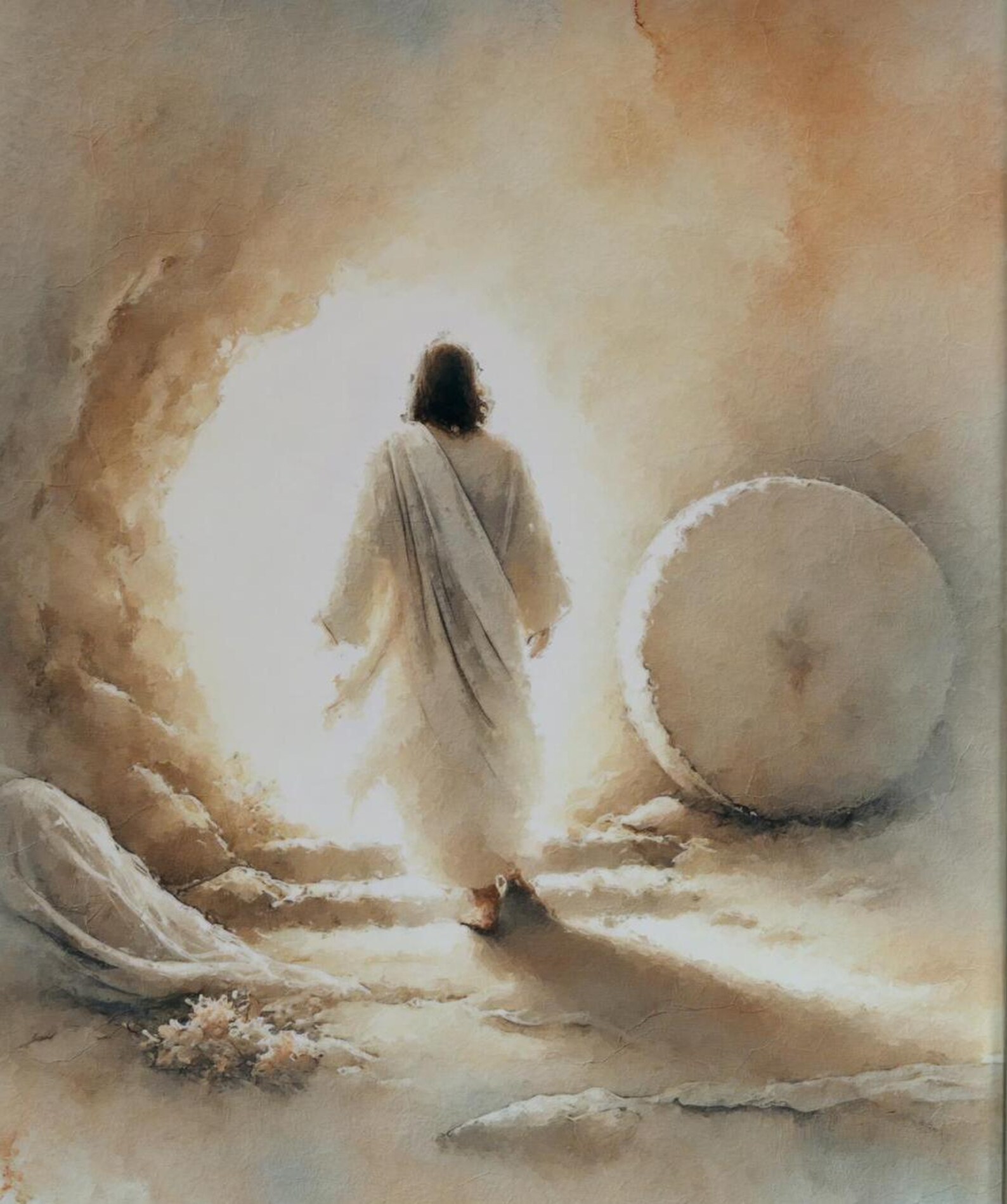 Jesus Christ Resurrection Watercolor Print: Tomb Scene (digital ...
