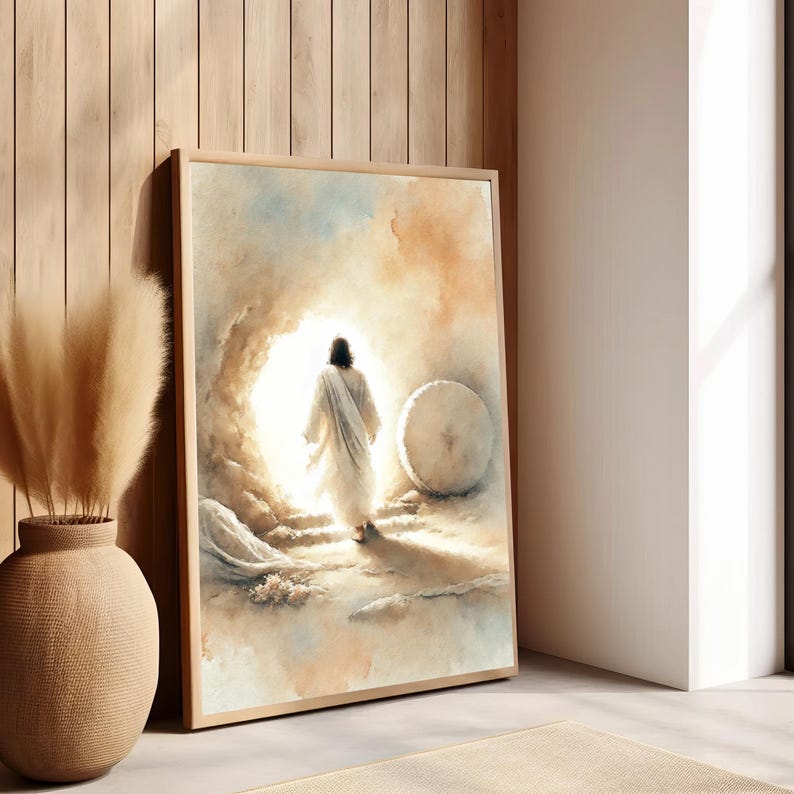 Jesus Christ Resurrection Watercolor Print: Tomb Scene (digital ...