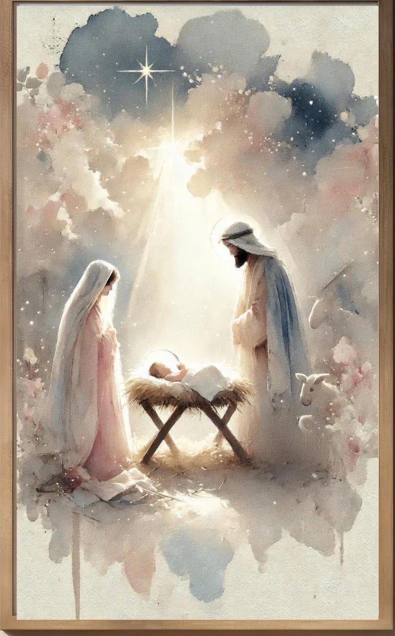 Nativity Scene Art,nativity Scene Art,christmas Decor,digital Prints ...