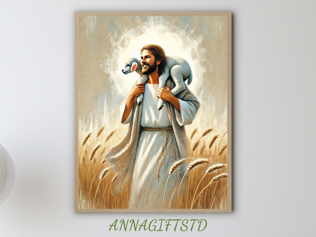 The Image of Jesus Happily Carrying Sheep on His Shoulders Shows God's ...