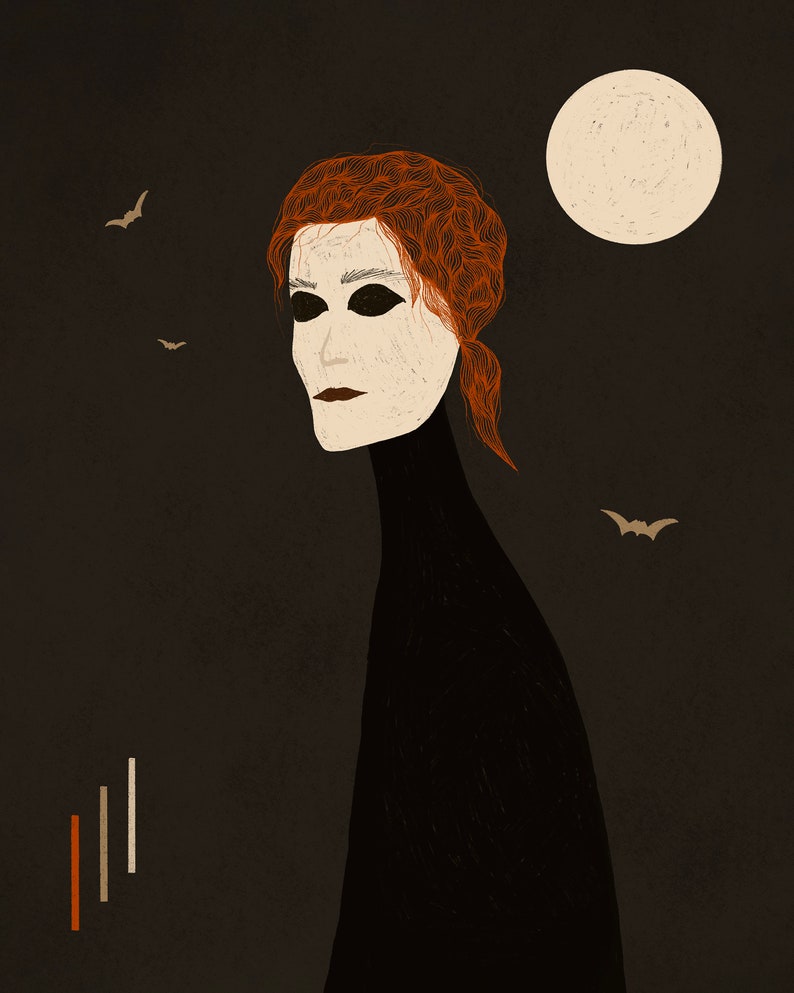 Surreal Art Print Wall Art Japanese Woodblock Inspired Vampire - Etsy