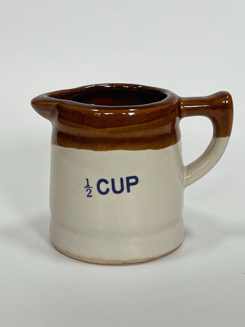 Vintage Glazed Stoneware Measuring Cups With Rack, Full Set of 4 - Etsy