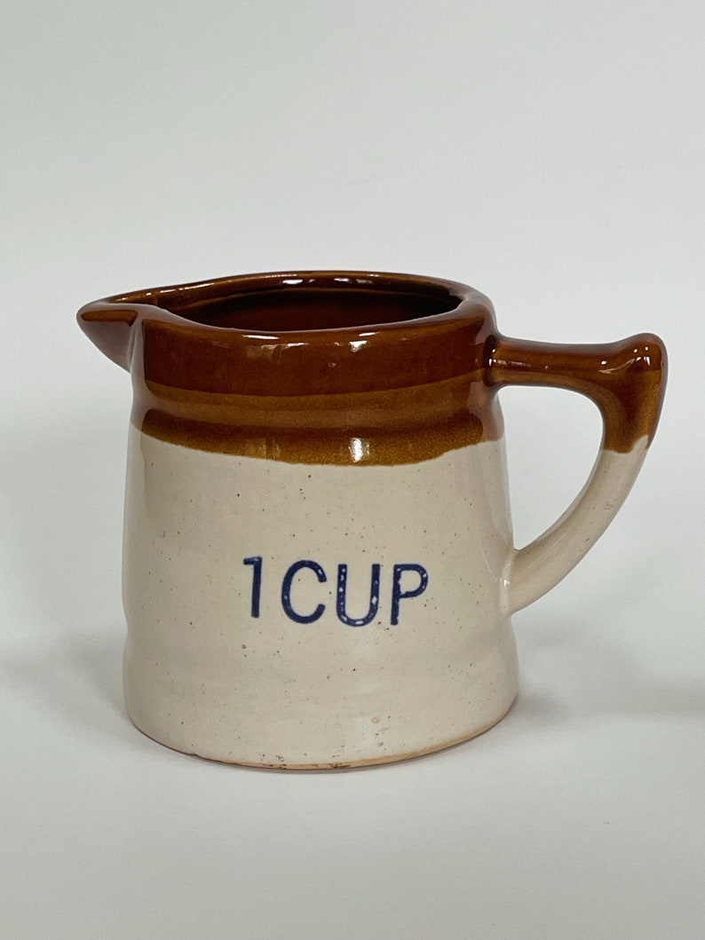 Vintage Glazed Stoneware Measuring Cups With Rack, Full Set of 4 - Etsy