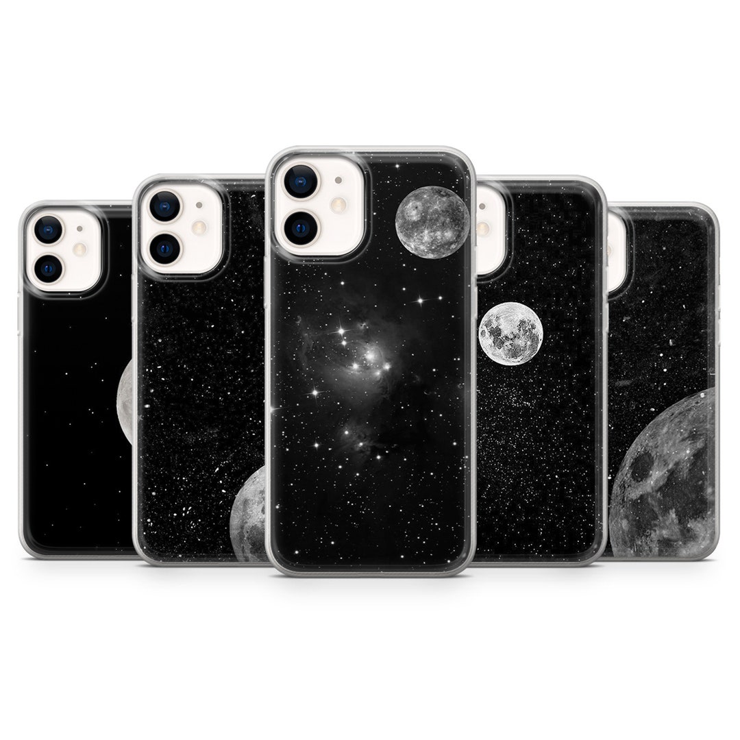 Moon Phone Case Space, Stars Cover for iPhone 15, 14, 13, 12, 11 ...