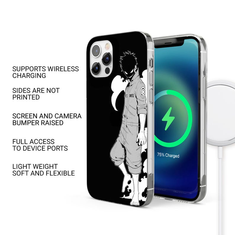 Fire Force Phone Case Shinra Kusakabe Cosplay Cover for iPhone 16 ...