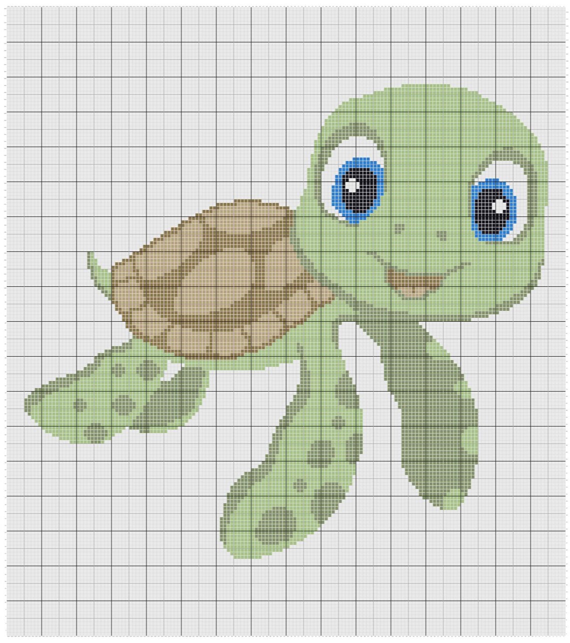 Sea Turtle Single Crochet Graphgan Blanket Pattern - Etsy