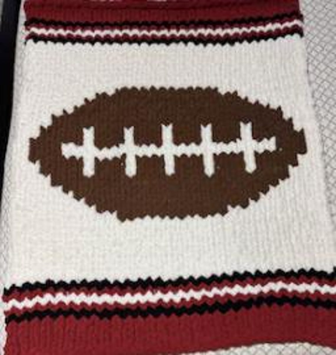 Football - Finger Knitting / Chunky Knit Blanket Pattern - Etsy