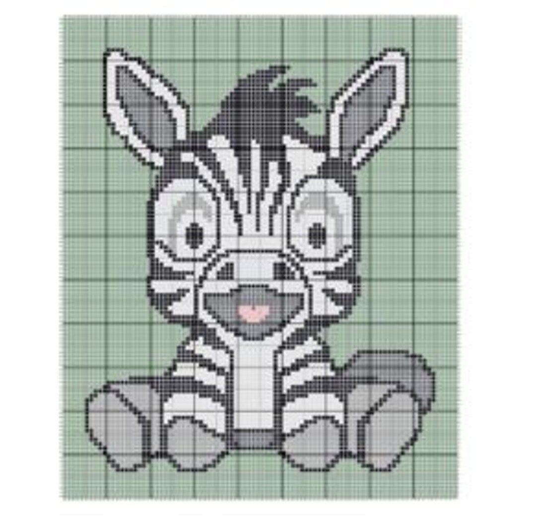 Baby Zebra - Corner to Corner - Mini C2C Graphgan - Blanket Pattern - Etsy