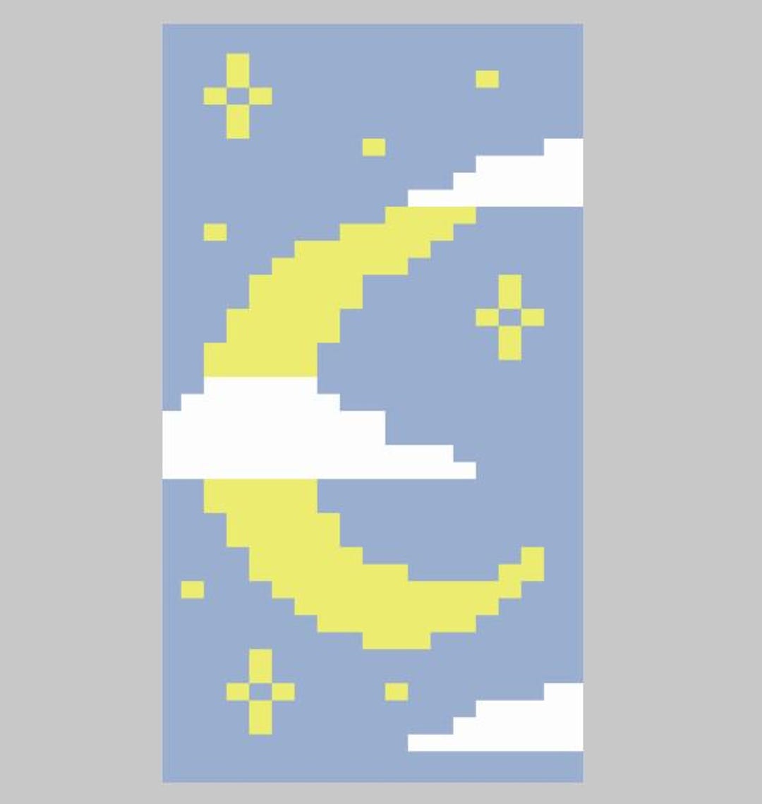 Moon and Stars (small) - Finger Knitting / Chunky Knit Blanket Pattern ...