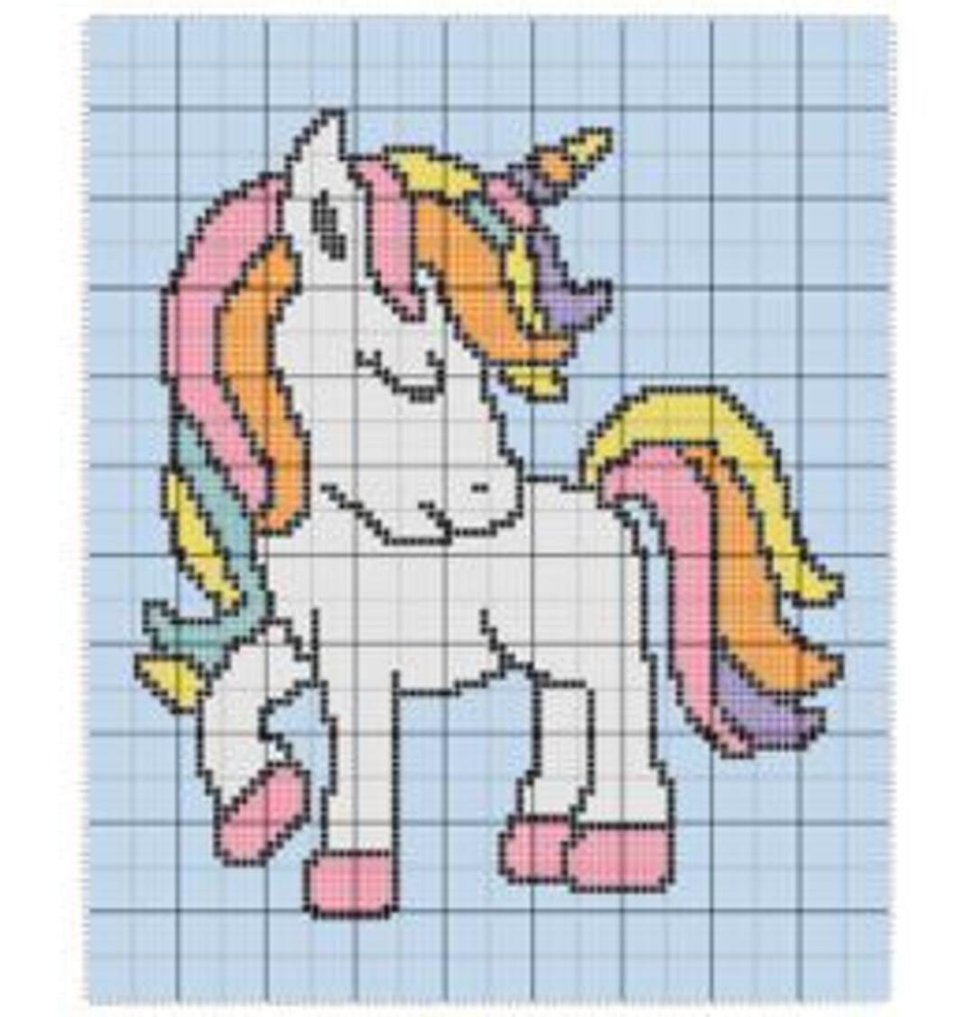 Unicorn Corner to Corner Mini C2C Graphgan Blanket Pattern - Etsy