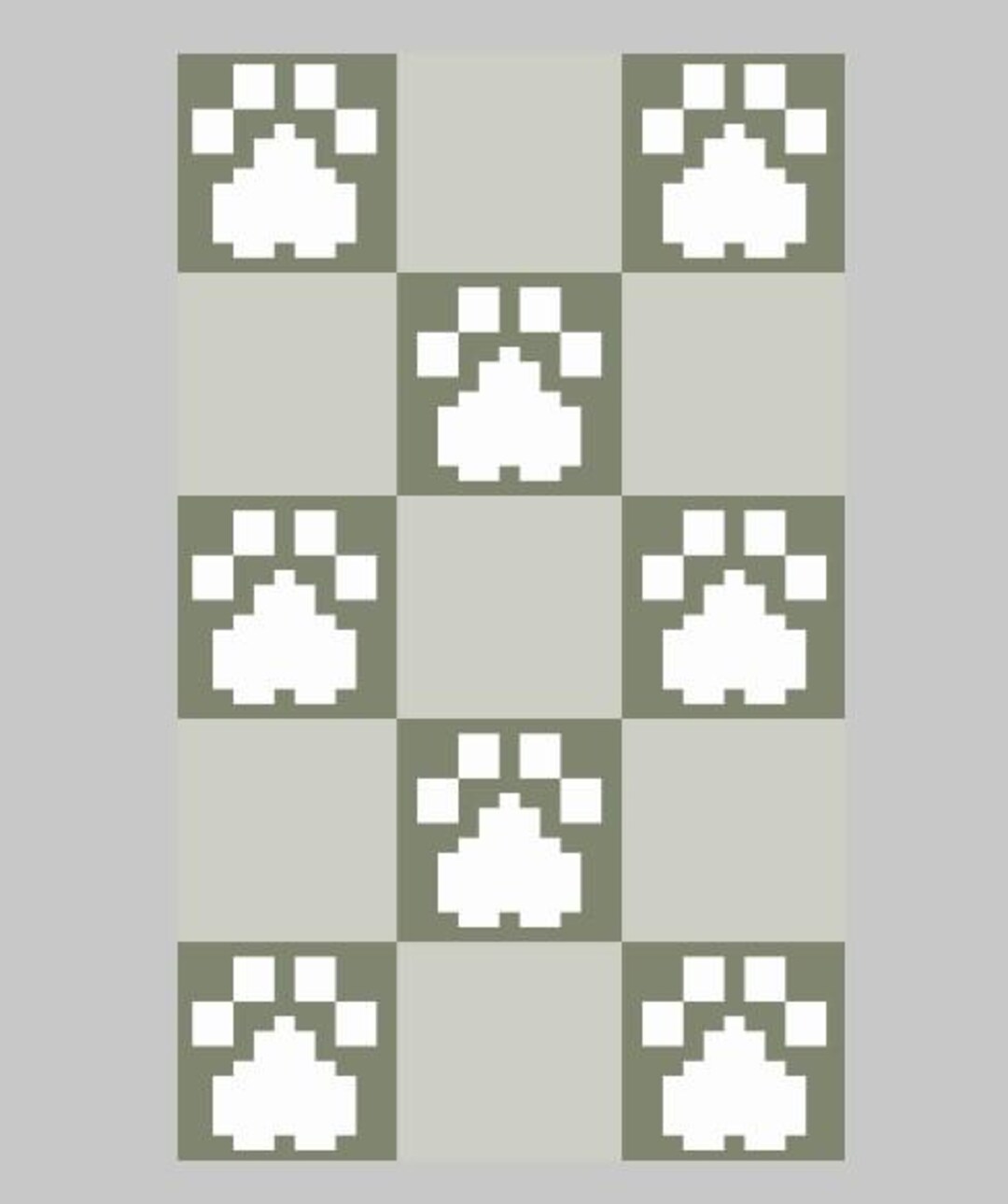 Checkered Paw Prints - Finger Knitting / Chunky Knit Blanket Pattern - Etsy