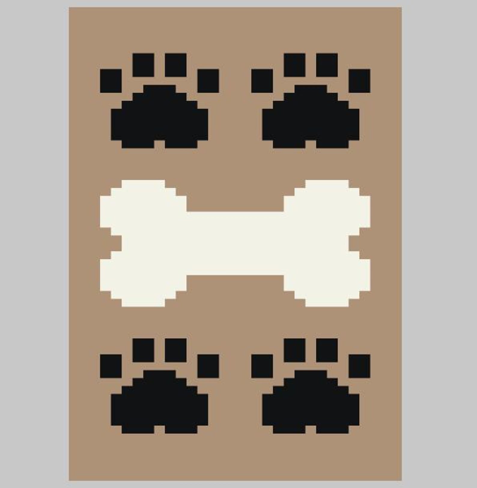 Dog Bone and Paw Prints - Finger Knitting / Chunky Knit Blanket Pattern ...